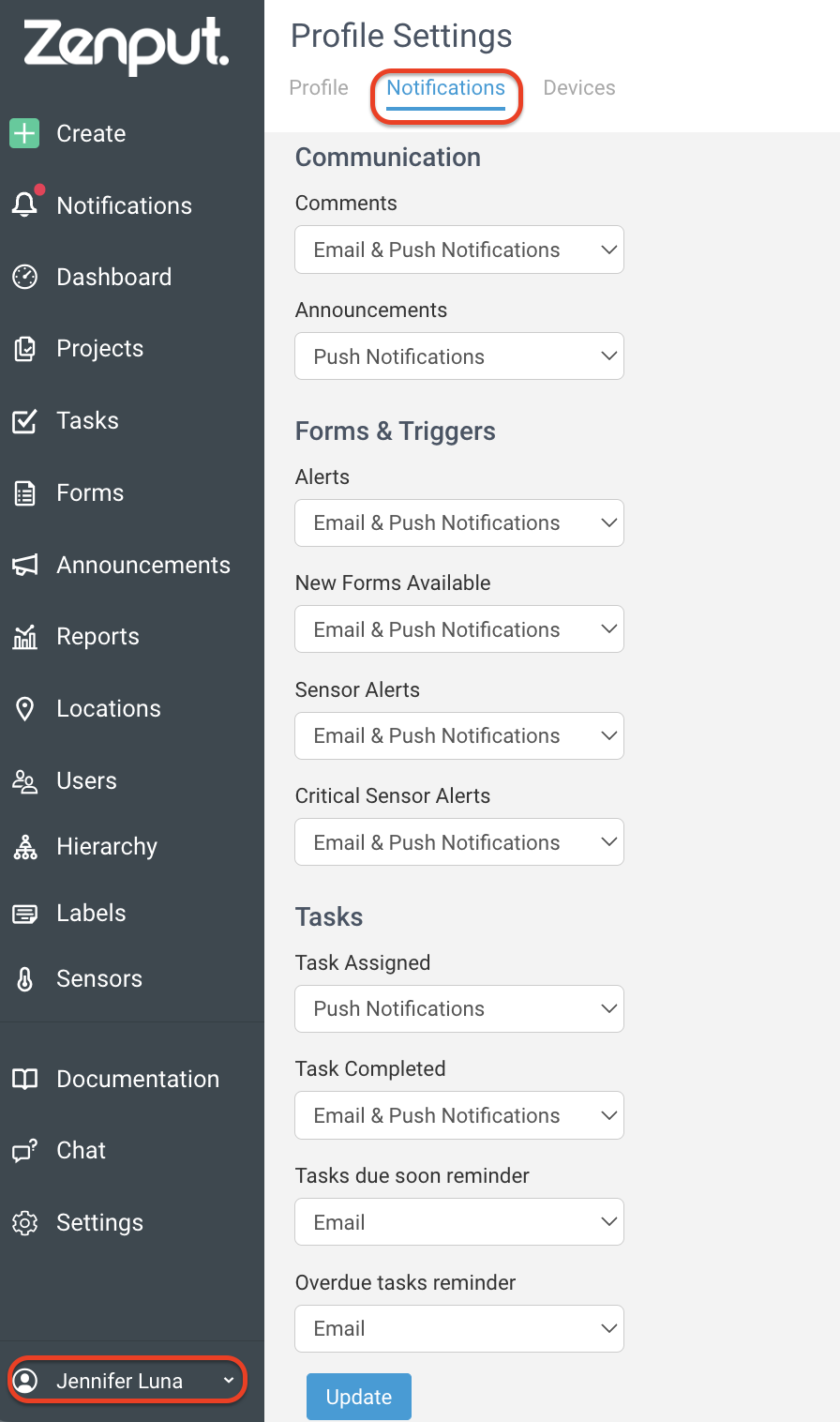 How to: Update your notification settings from the Web-App – Crunchtime ...