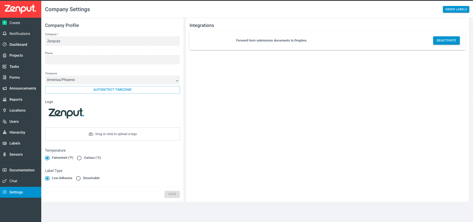 FAQ - Ordering labels within the Zenput Label app – Crunchtime Support ...