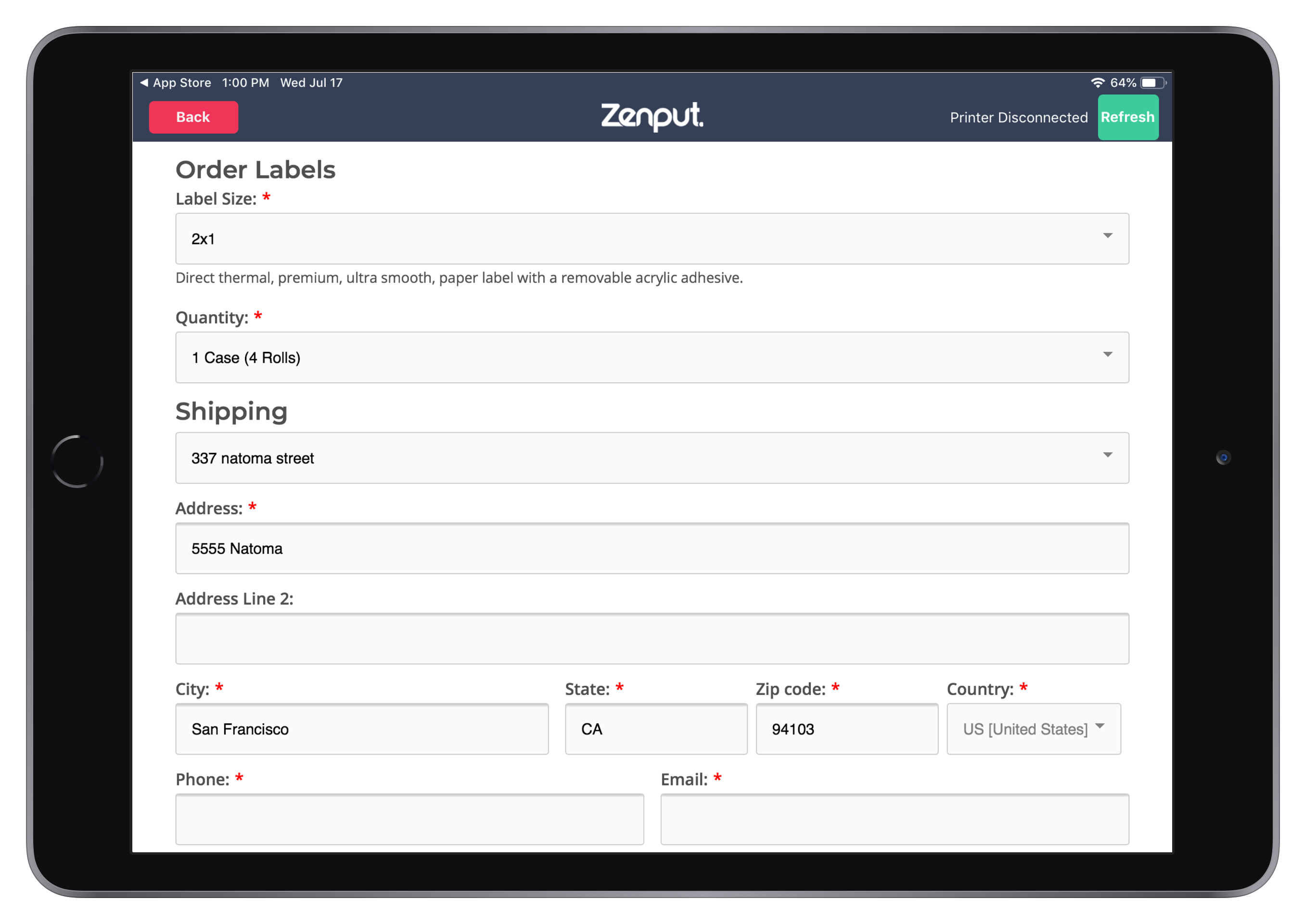 FAQ - Ordering labels within the Zenput Label app – Crunchtime Support ...