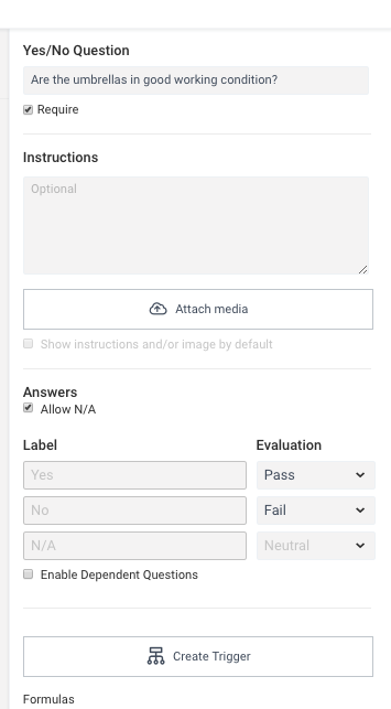 Adding dependent questions to a form (Admin) – Crunchtime Support Services