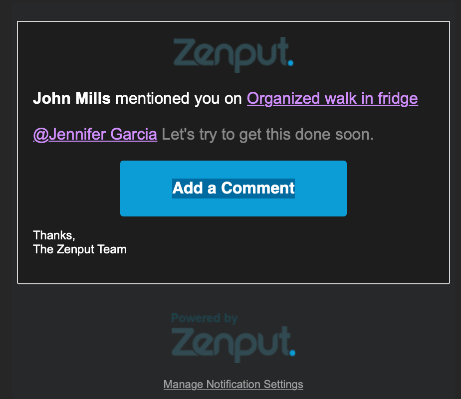 FAQ: Zenput Notifications – Crunchtime Support Services