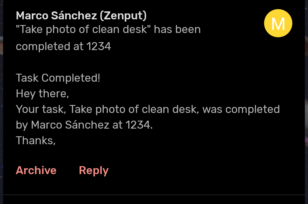 FAQ: Zenput Notifications – Crunchtime Support Services